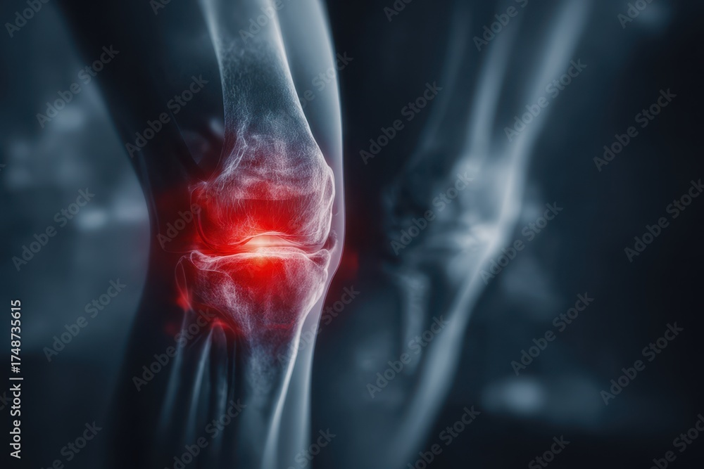 X ray of the knee reveals degenerative osteoarthritis The patient ...