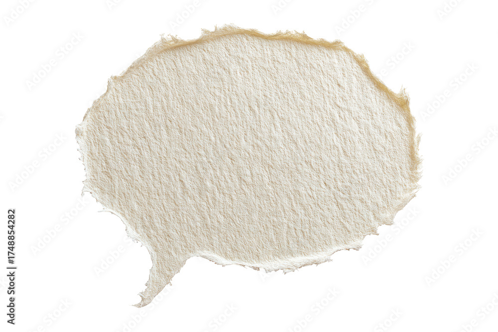 Handmade Torn Paper Speech Bubble Text Balloon Isolated on transparent ...