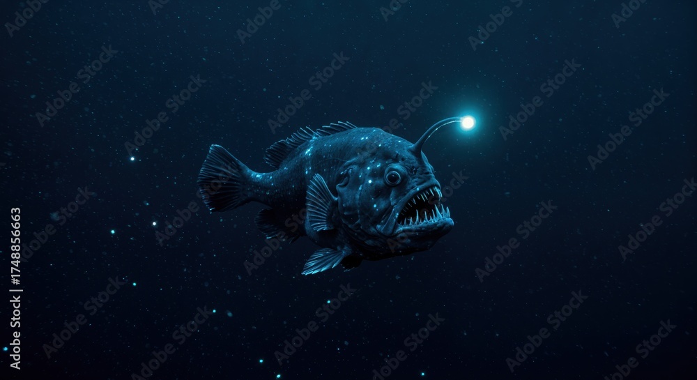 Foto de Stock Deep Sea Anglerfish in the Abyss: An awe-inspiring ...