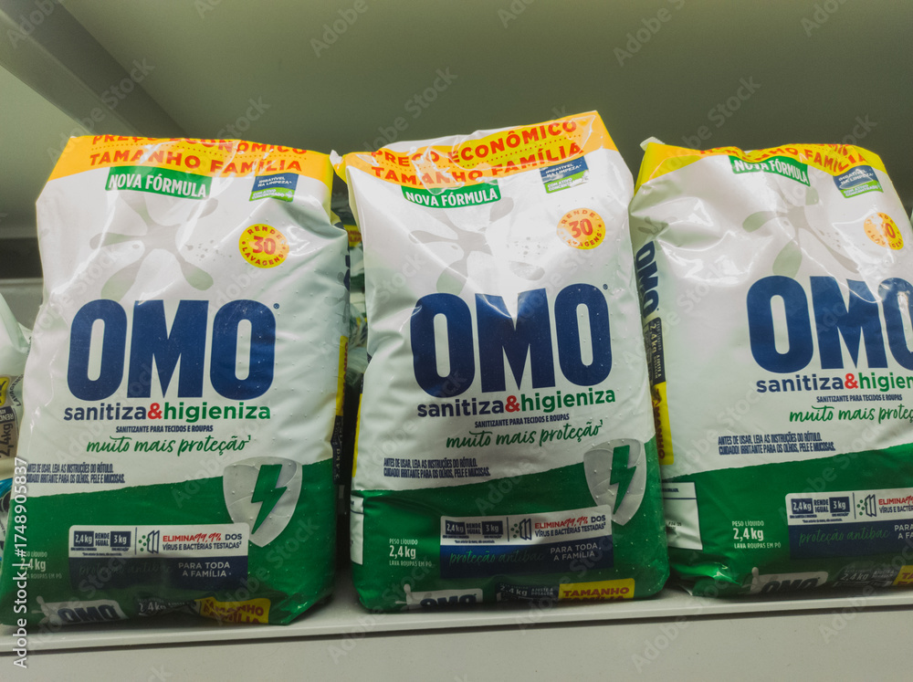 RIO DE JANEIRO, BRAZIL - OCTOBER, 2025: OMO on the supermarket shelf ...