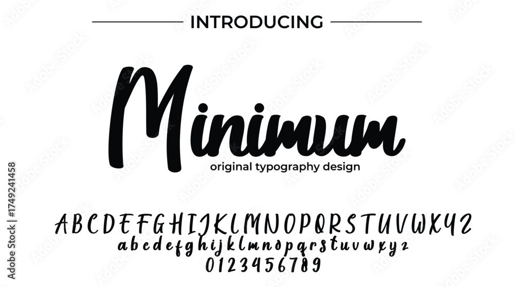 Vector de Stock Minimum Font Stylish brush painted an uppercase vector ...