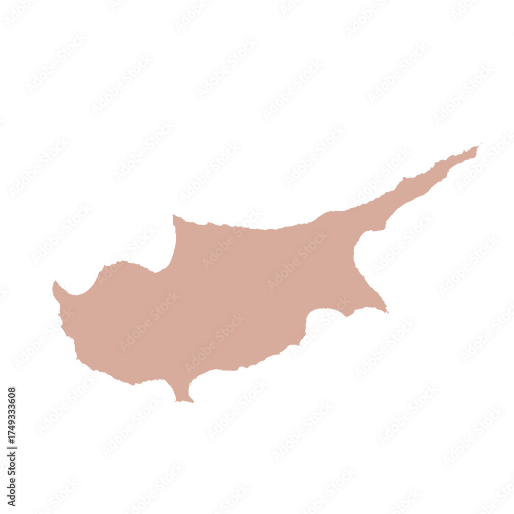 Map of Cyprus, sign silhouette. World Map Globe. Vector Illustration ...