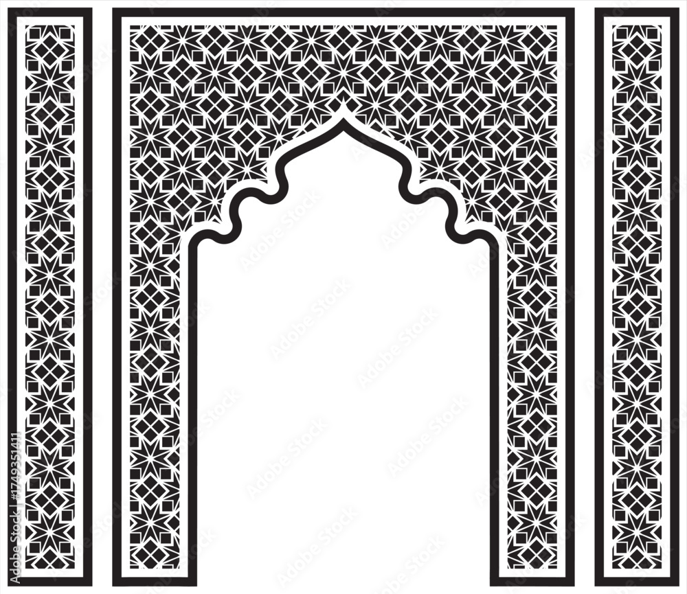 Islamic Mosque Main Gate Design, And Interior Decoration Jali EPS ...