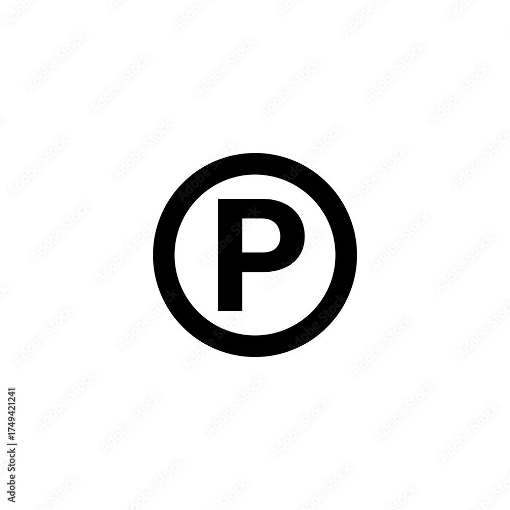 Image vectorielle Stock Universal parking symbol illustration, a bold ...