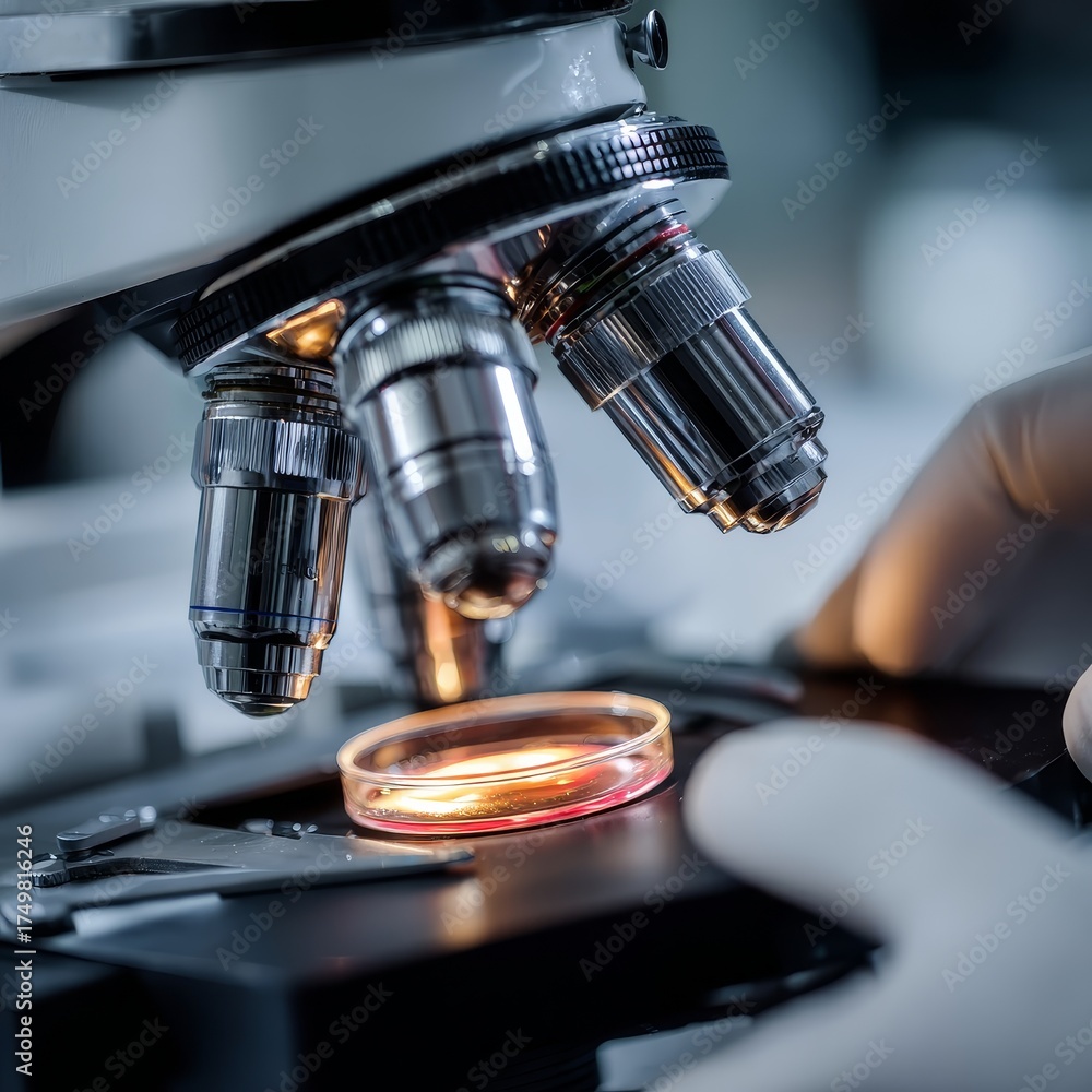 Stock-Foto „Microscope Examination for Scientific Research with Happy ...