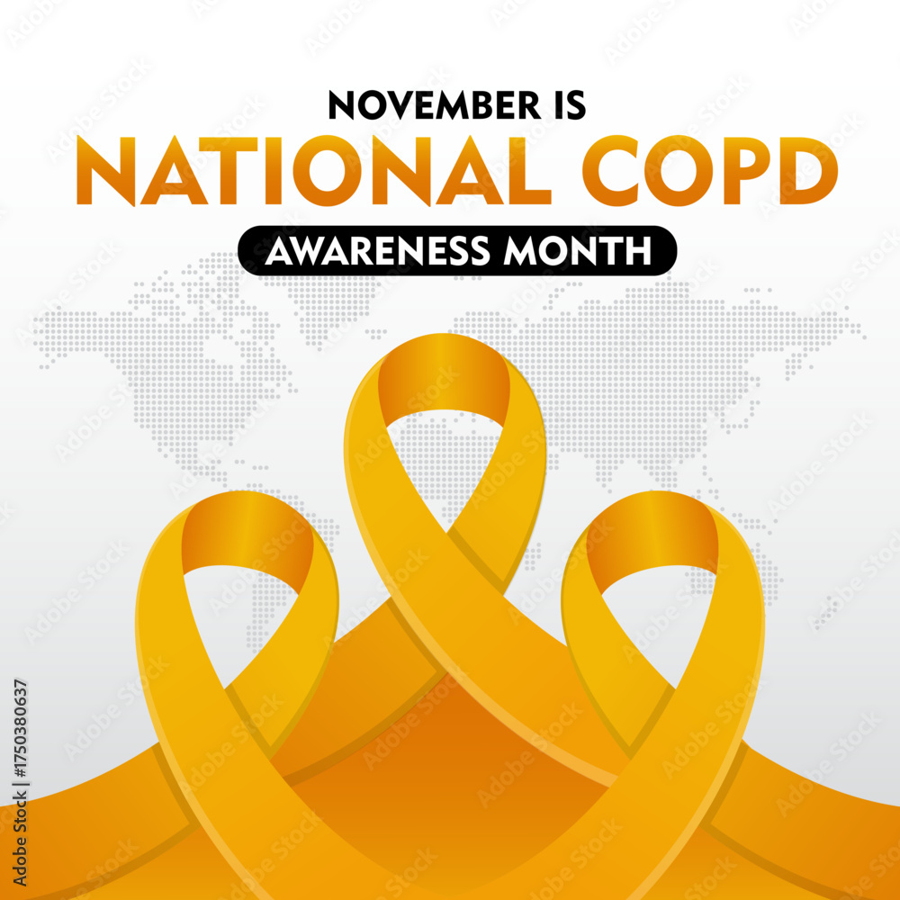 COPD Awareness Month. Observed every year on November. With orange ...