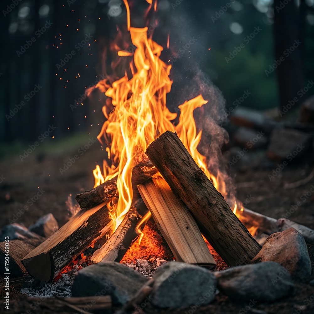 How to Build a Perfect Campfire: Tips and Techniques Stock Photo ...