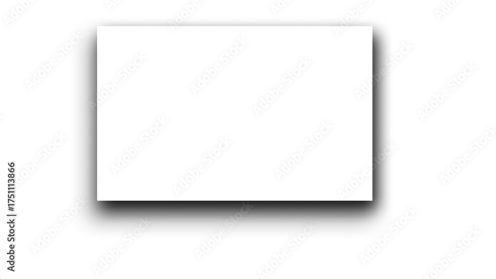 Blank White Horizontal Rectangle with Strong Drop Shadow Transparent ...