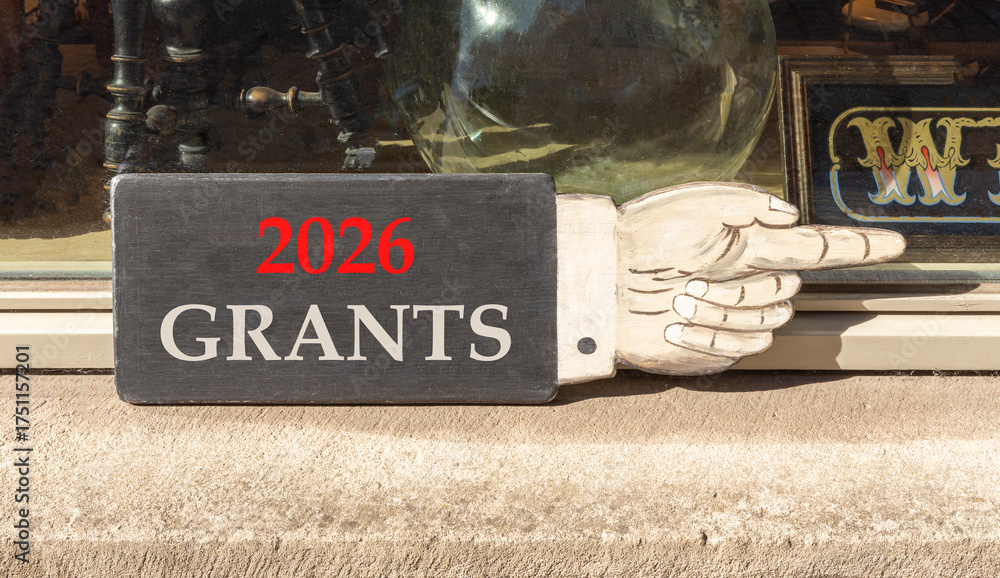2026 Grants symbol. Concept words 2026 Grants on beautiful black wooden ...