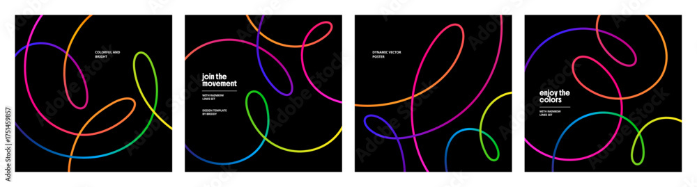 Color Gradient Swirl Lines. Curve Linear Shape Pattern. Vector Abstract ...
