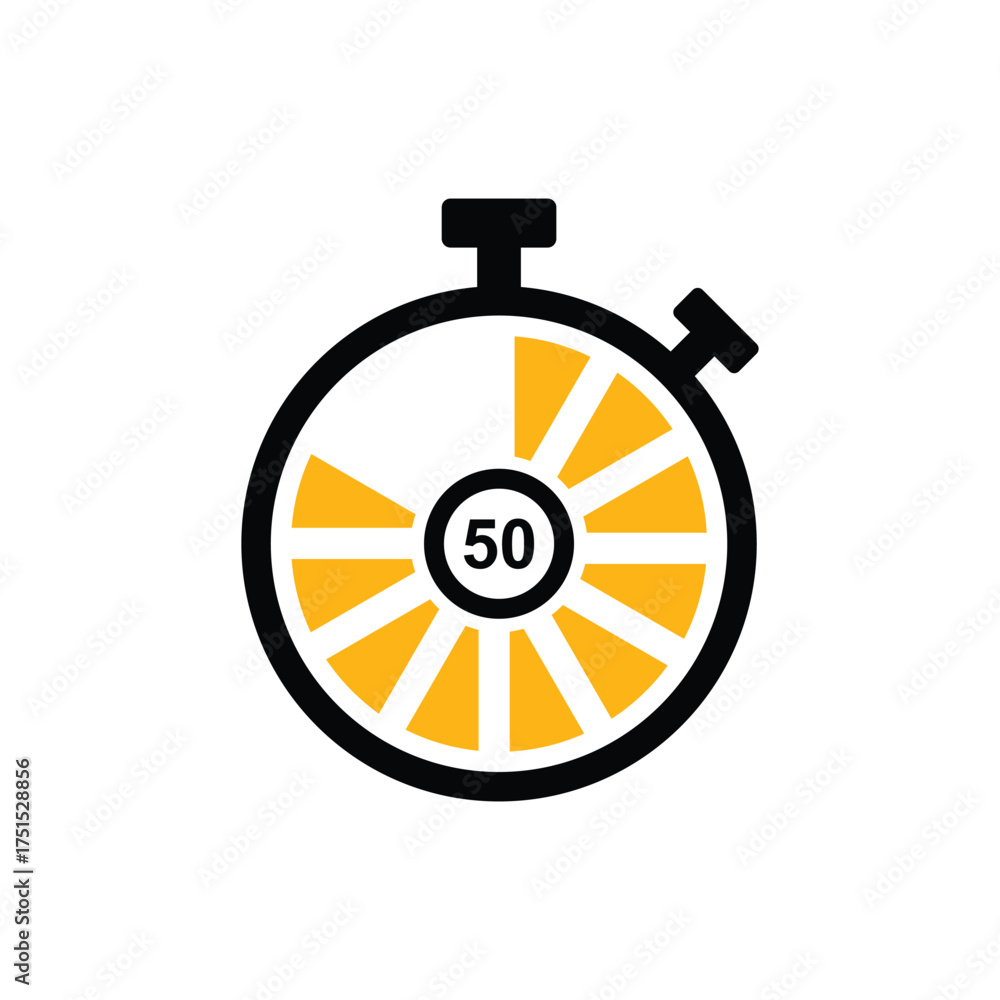 50-second timer icon. Logo for clock, speed, and stopwatch timers ...