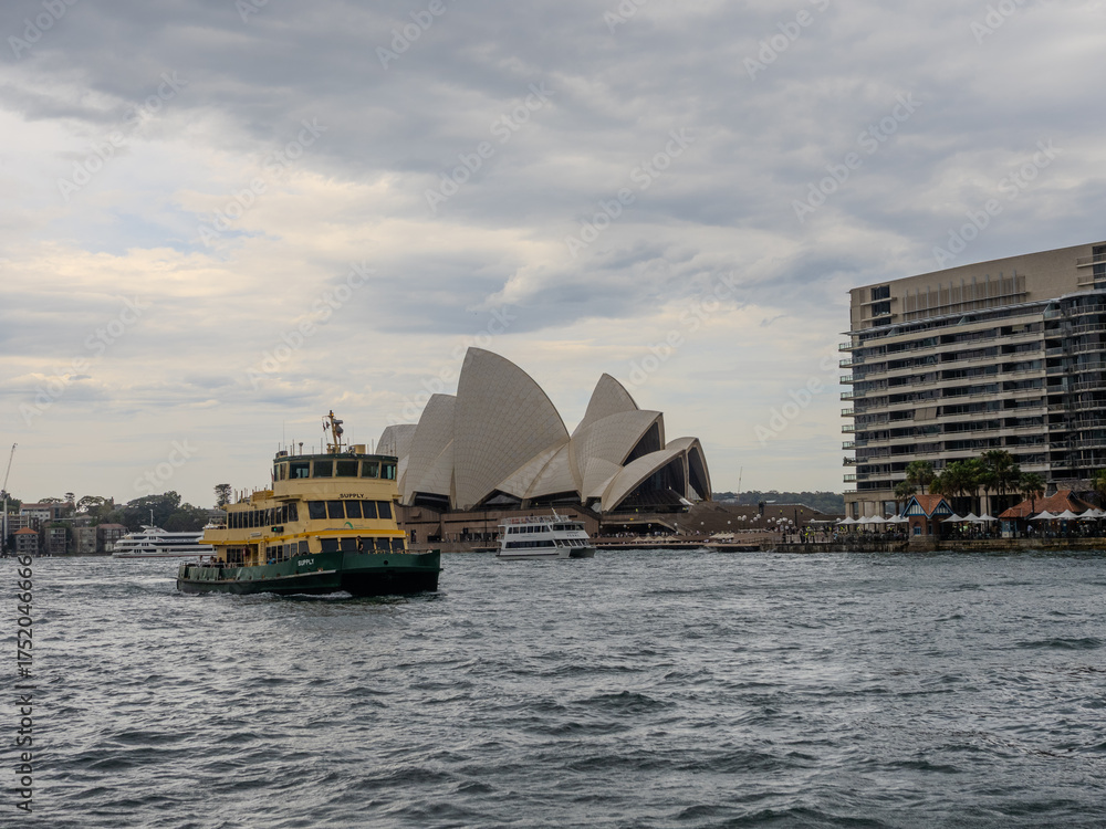 11 October 2025 Opera House Circular Quay at Sydney Harbour on a spring ...