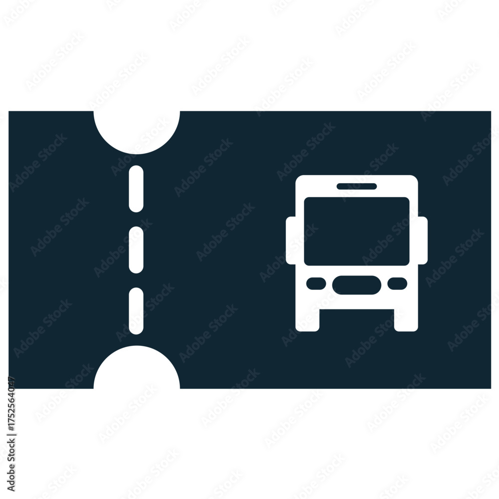 Bus ticket icon vector. Ideal for public transport, booking, and road ...