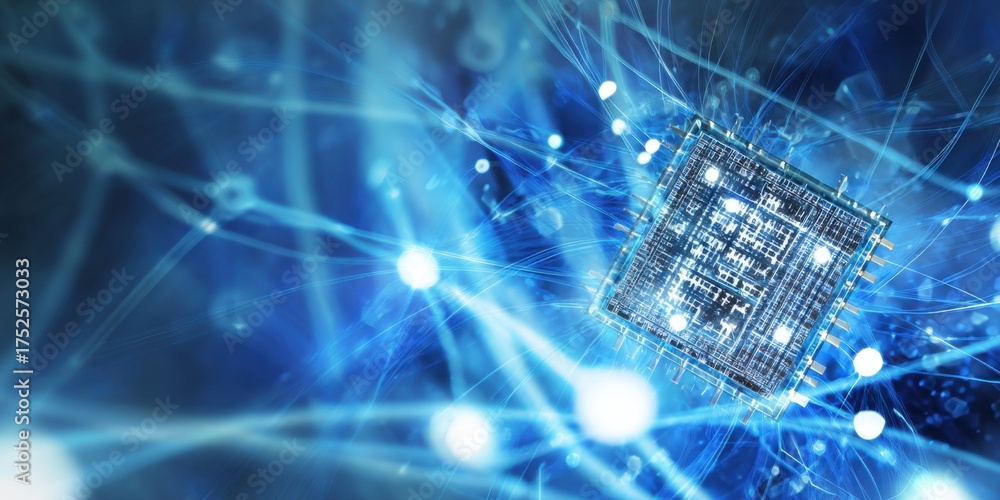 Premium Quantum Computing Processor Visualization Modern Tech ...
