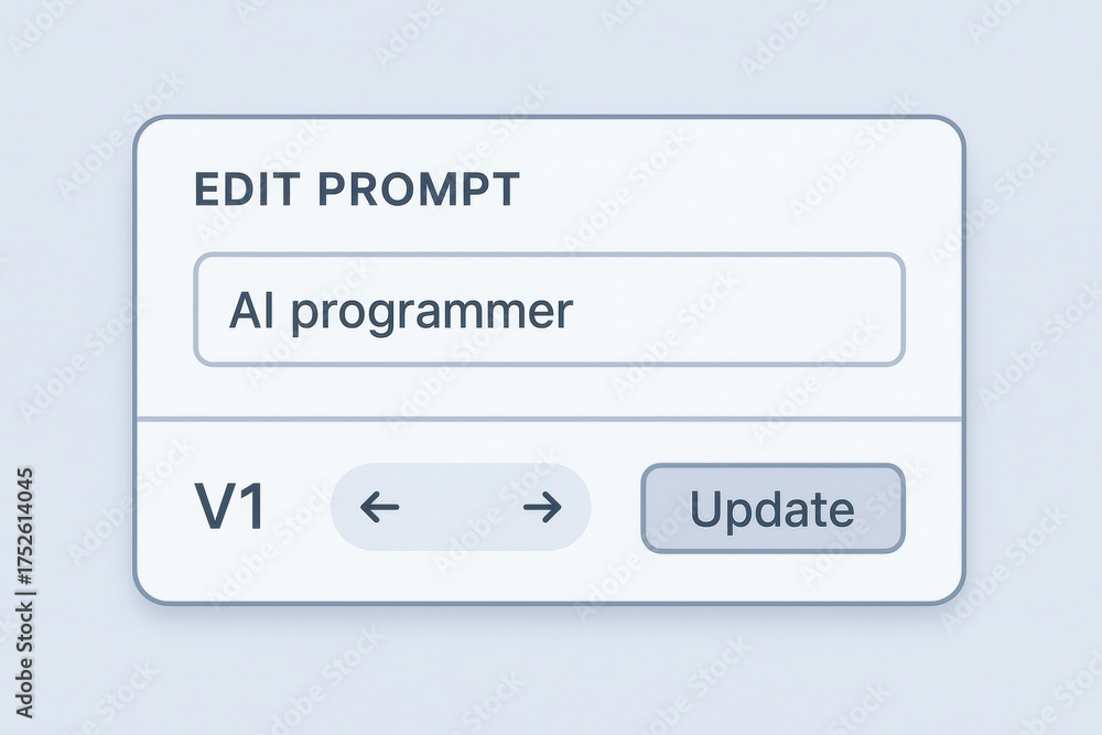 Edit prompt ai programmer interface with minimalist UI and soft shadows ...