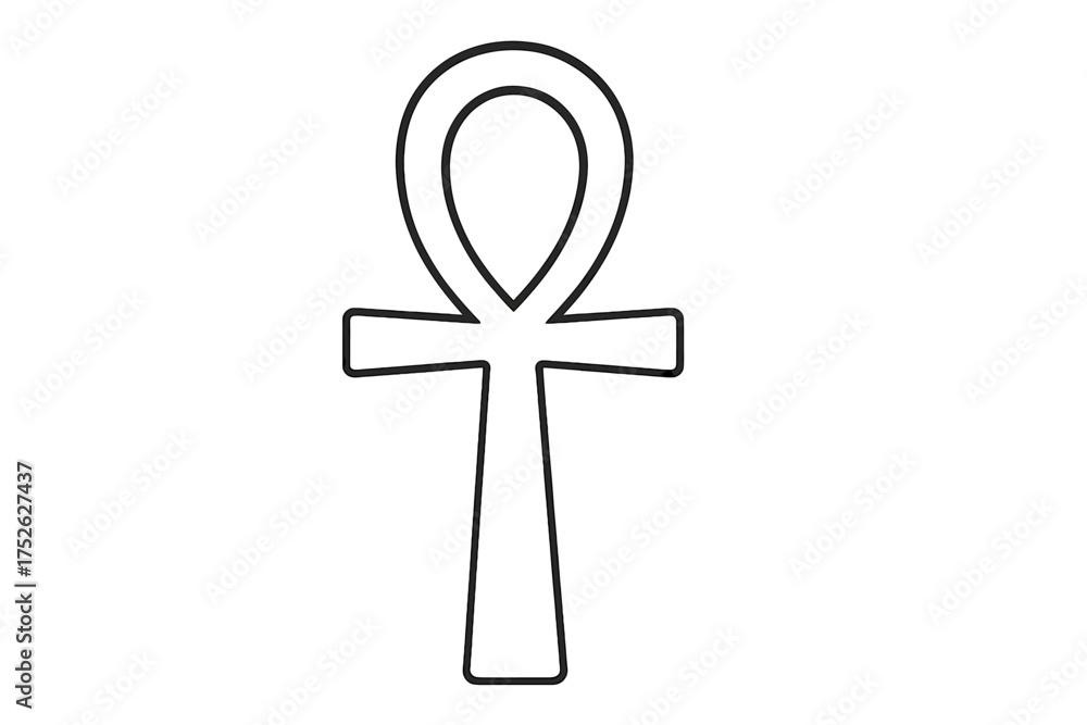Vector de Stock Ankh icon, ancient Egyptian cross symbol of life. Key ...