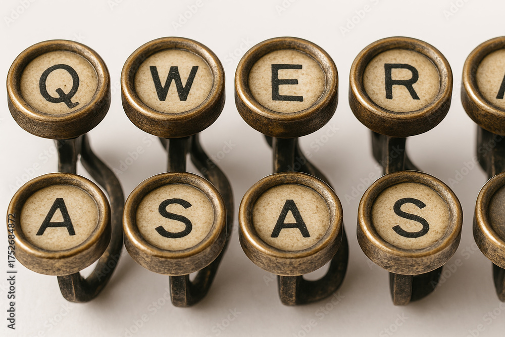 Nostalgic Typewriter Keys: Vintage Text and Timeless Letters in Close ...