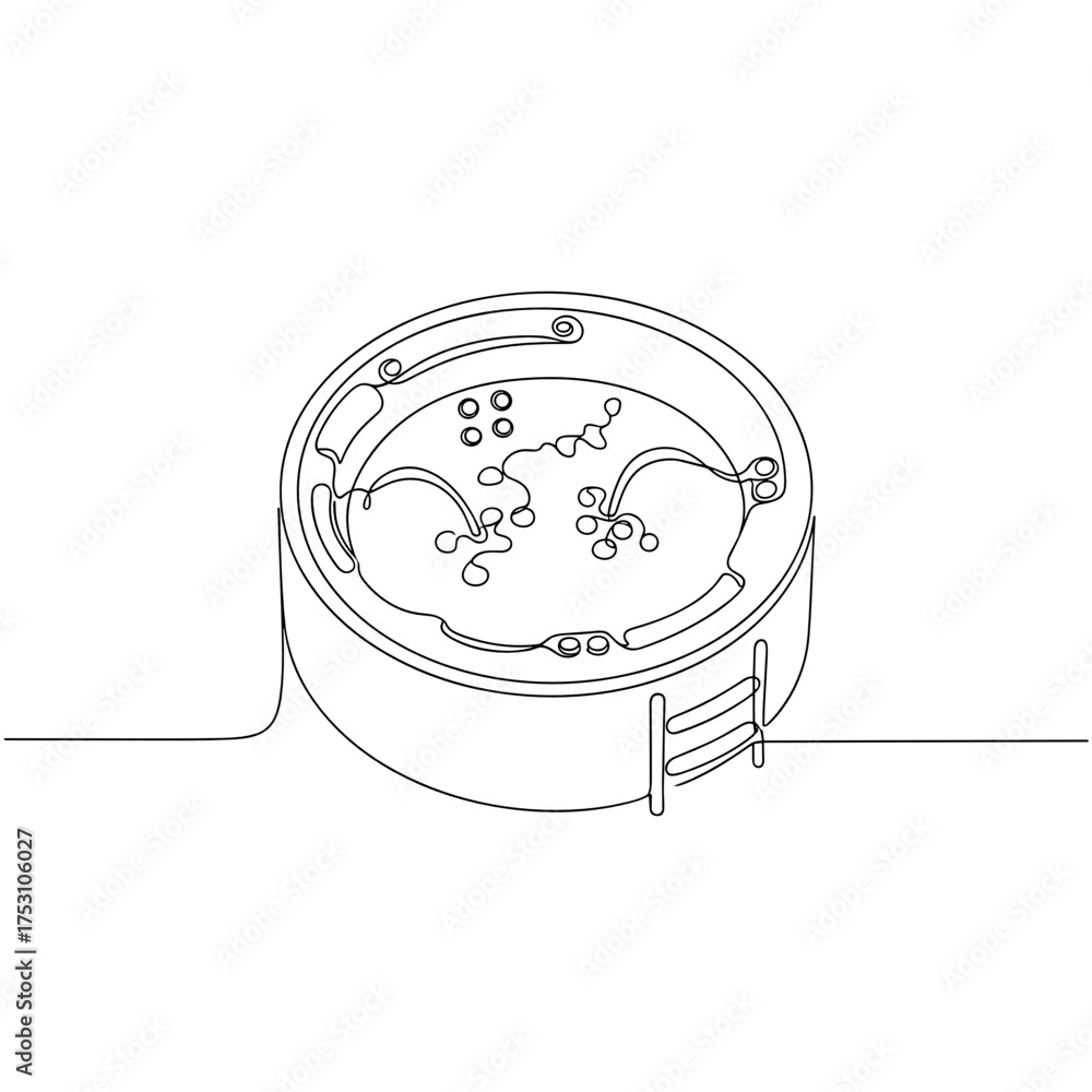 Jacuzzi hot tub one line drawing, black and white, for relaxation and ...