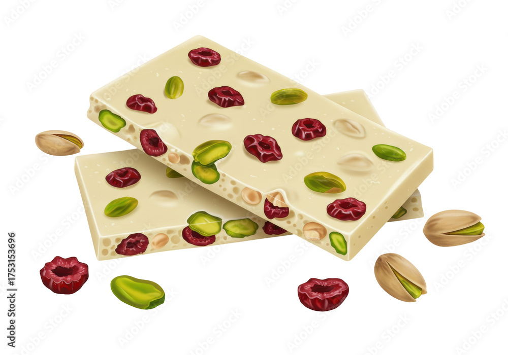 Isolated Halva bars with pistachio and cranberries, oriental dessert ...