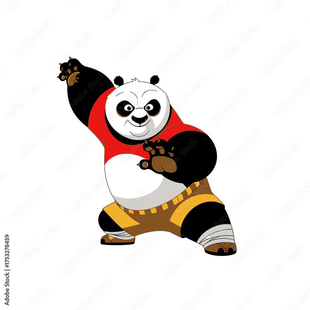 Animated panda character in a martial arts stance, ready to fight with ...