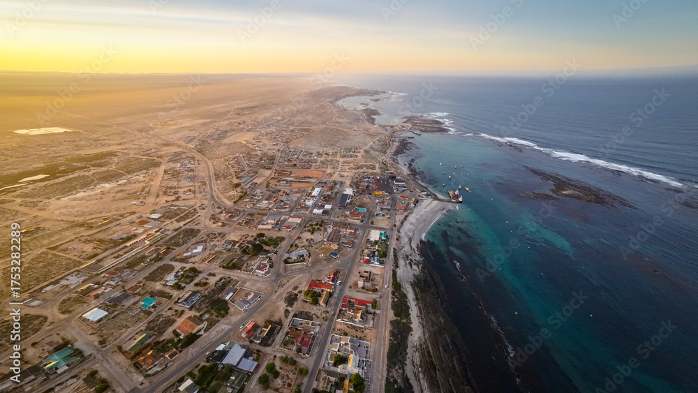 Aerial photography of South Africa, Port Nolloth, the desert and the ...