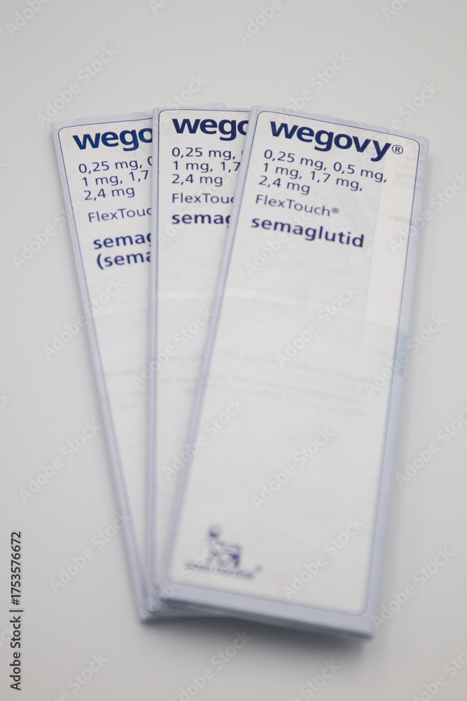 Wegovy patient information leaflet from 2.4 mg package - vertical Stock ...