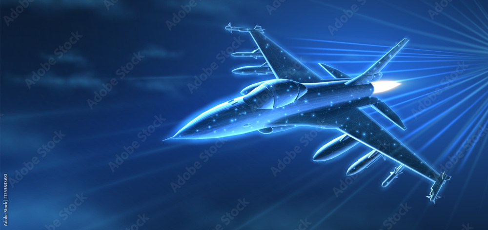 Image vectorielle Stock Fighter jet. Military aircraft, Aerospace ...