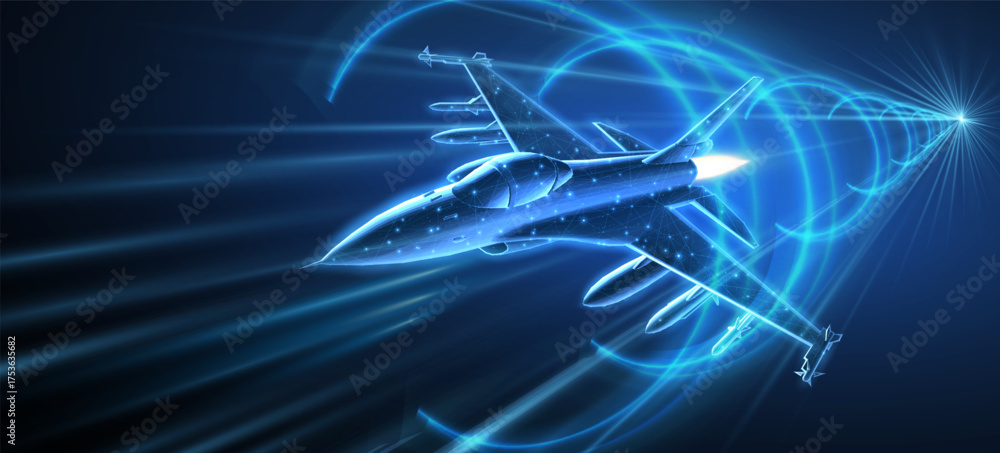 Stock-Vektorgrafik „Fighter jet. Military aircraft, Aerospace ...