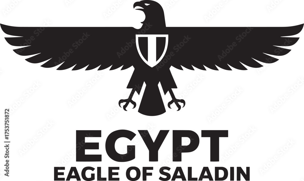 Egypt Eagle of Saladin Logo Iconic National Bird Symbol of Strength and ...