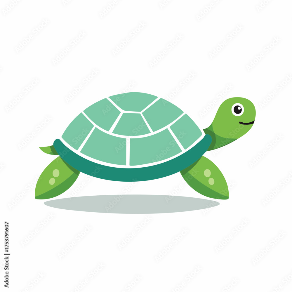 Cute green turtle cartoon illustration, perfect for children's books ...