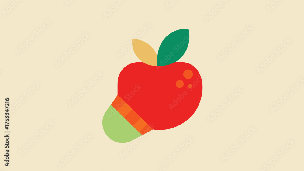 Vector art of an apple and mango fruit hybrid, a creative and ...
