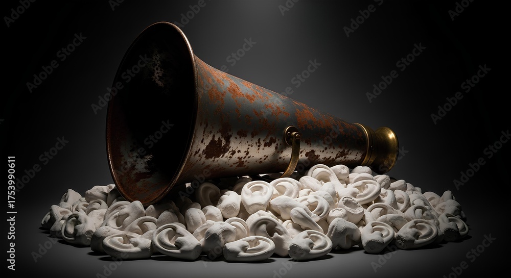 Hear the message loud and clear with vintage megaphone resting on a ...