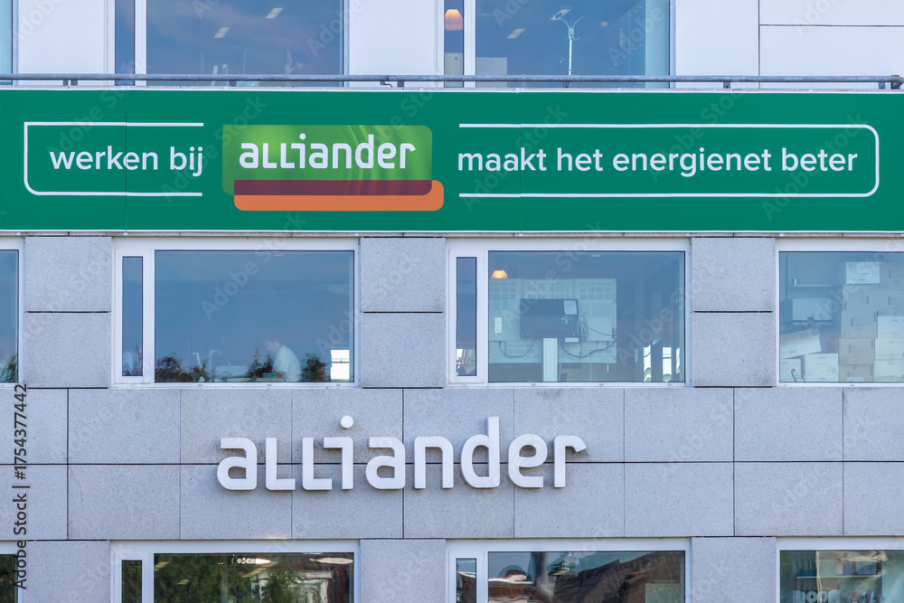 Office of Alliander Energy with the Dutch text for "Working at ...