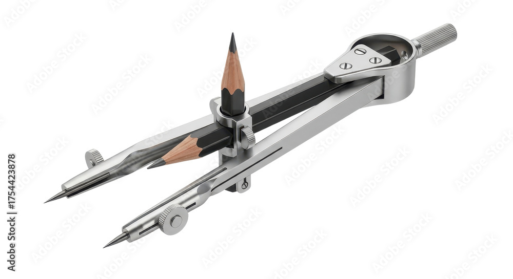 Drawing compass with pencil for architectural and engineering drawing ...
