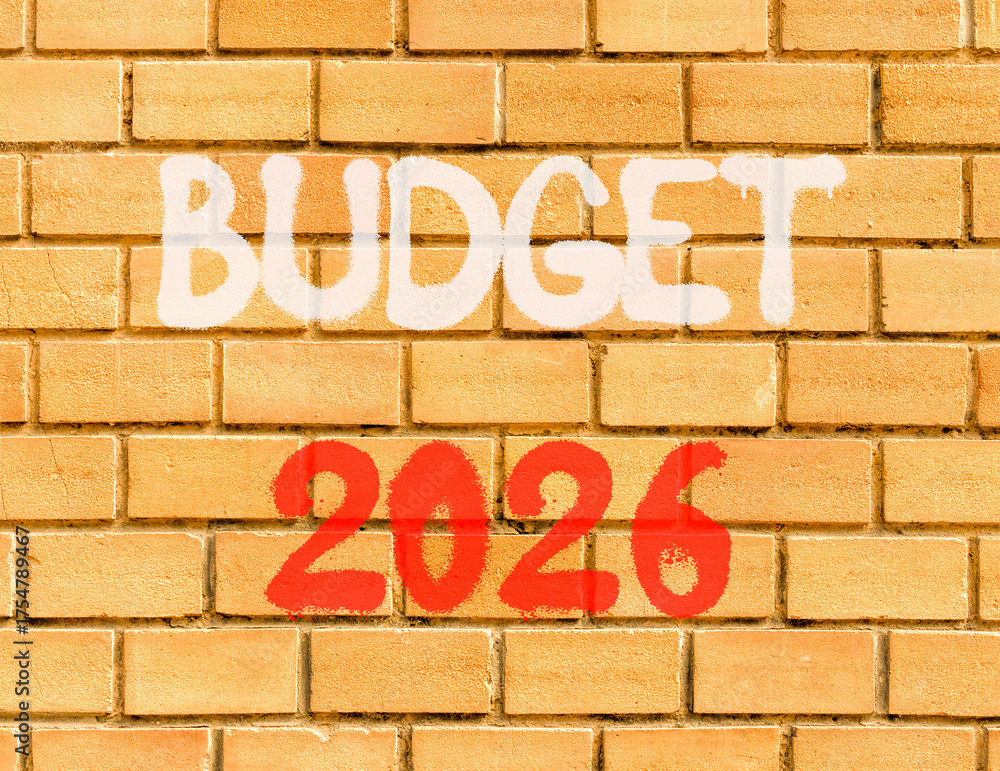Photo Stock Budget 2026 symbol. Concept words Budget 2026 on beautiful ...