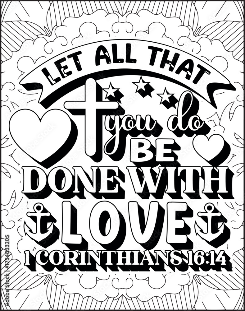 Bible Verse Coloring Page for Adults. Holy Christian Bible Quote ...