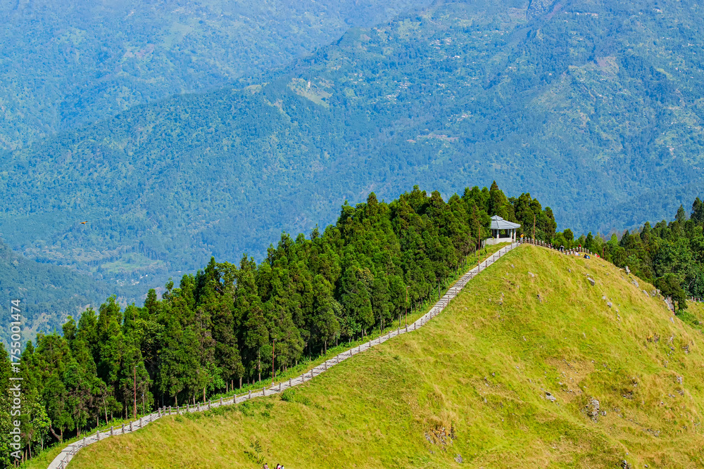 Tarey Bhir point,favourite tourist spot, Sikkim,India. A long path on ...