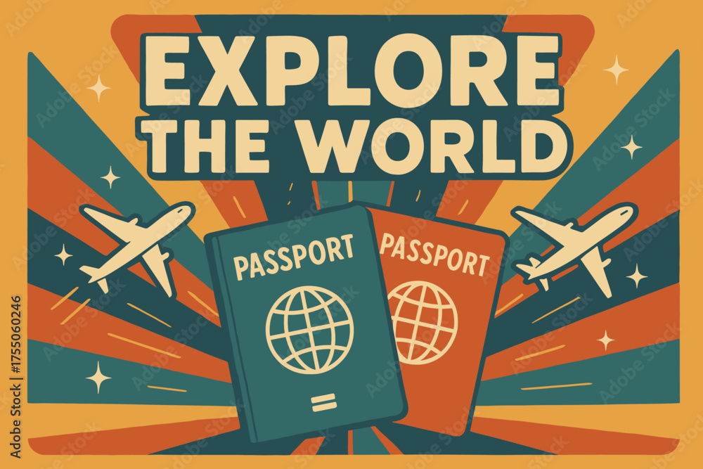 Explore the World Poster. Retro Poster: "Explore the World" ? bold ...