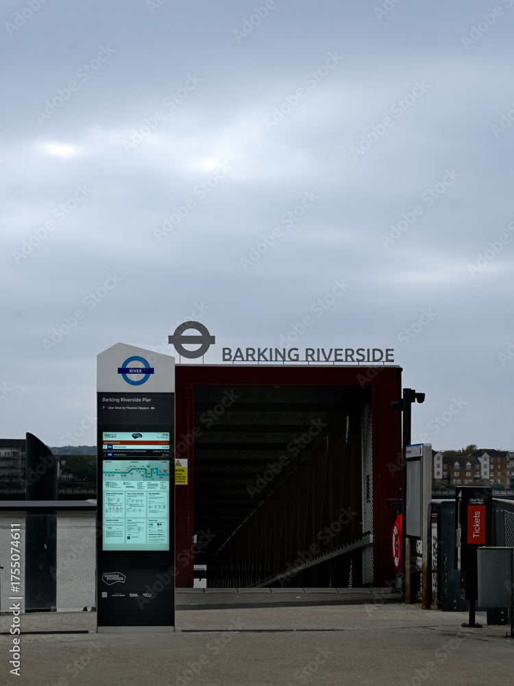LONDON, UK - OCTOBER 11, 2025: Barking Riverside Pier for Uber River ...