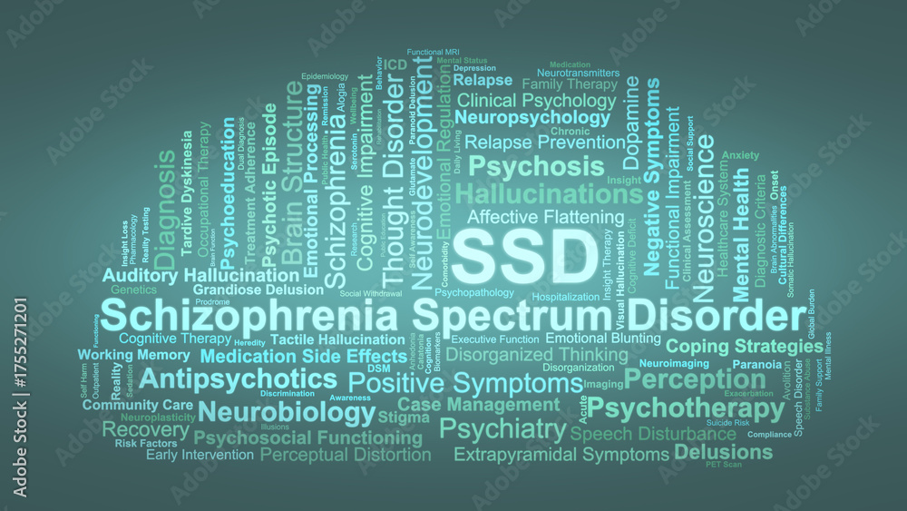 Schizophrenia Spectrum Disorder Word Cloud. Key Clinical Concepts On ...