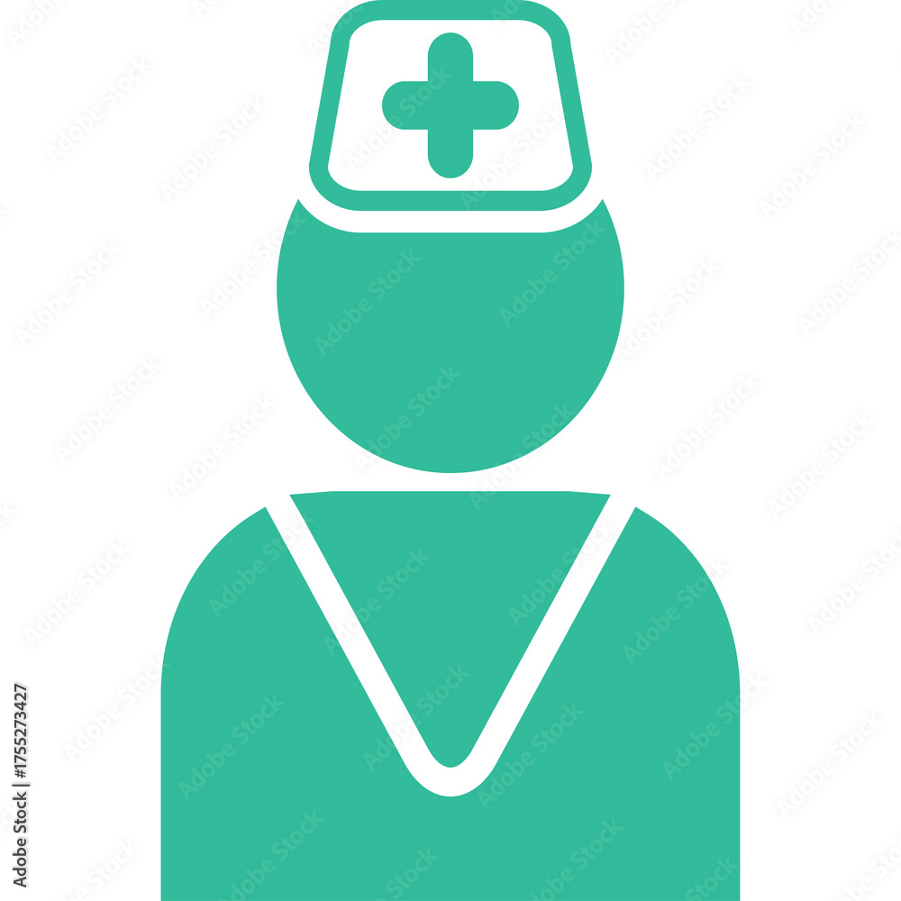 Stock-Illustration „Teal Silhouette of a Medical Professional Wearing a ...