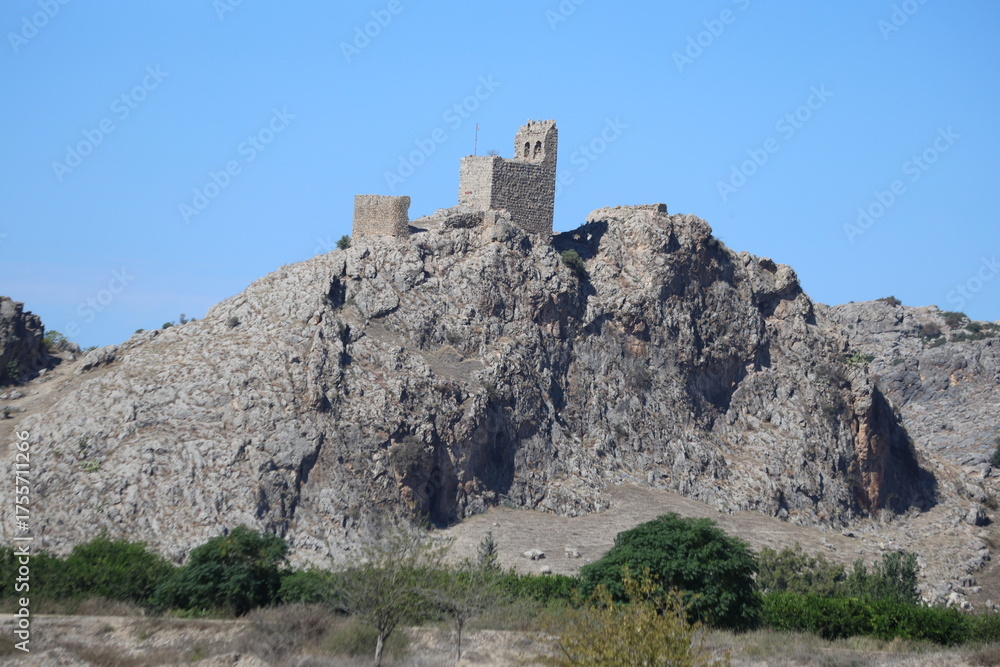 Ruins of Ancient Amouda Castle (Hemite Castle) on Rocky Hill ...