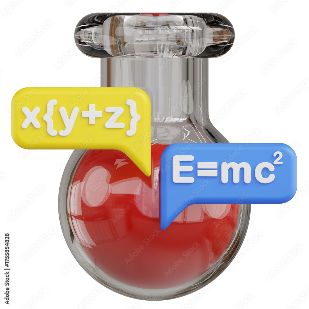 Transparent Background Of Glass Flask Containing Red Liquid With ...