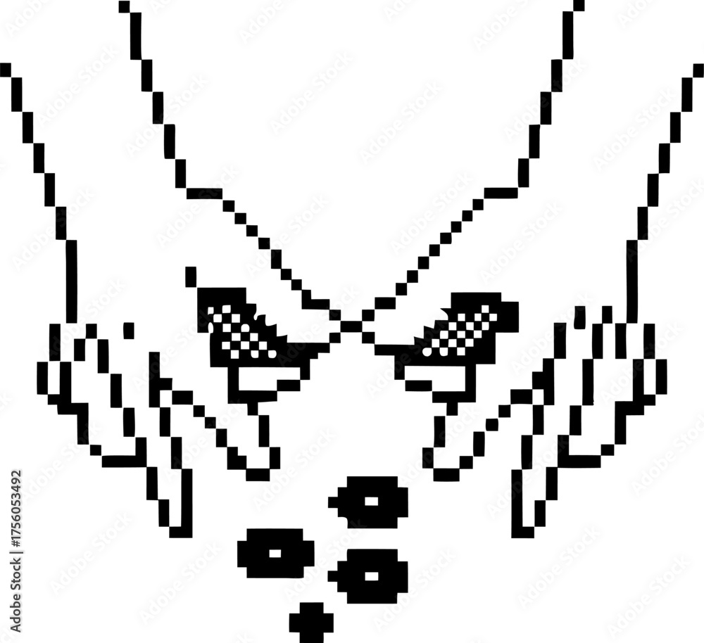 Pixel hands giving coins, minimalist black and white digital art ...