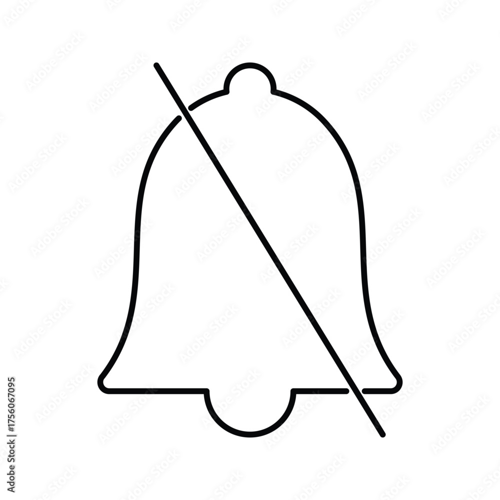 Alarm silence notifications off icon vector simple graphic pictogram ...