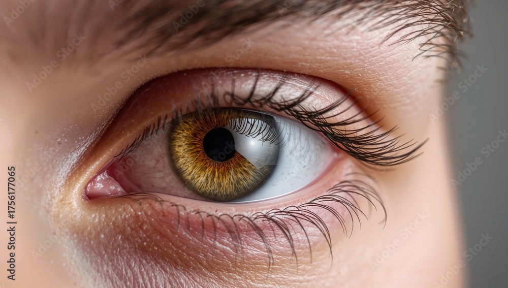 Anatomy of the eye including cornea, eyelids, eyelashes, eyebrows, iris ...