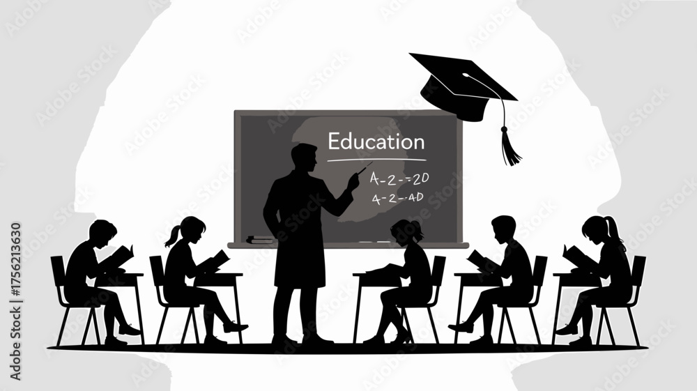 Inspiring teacher leading students to academic success in a modern ...