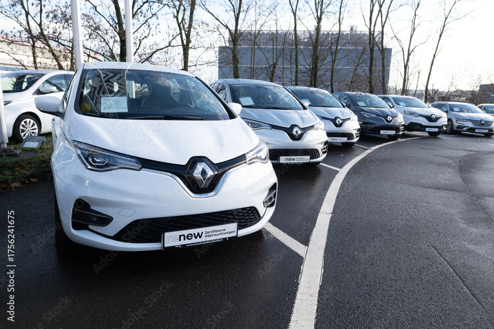 Renault car models parked outdoors, availability different car types ...