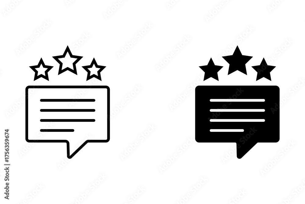 Editable review, comment, star vector icon. Part of a big icon set ...