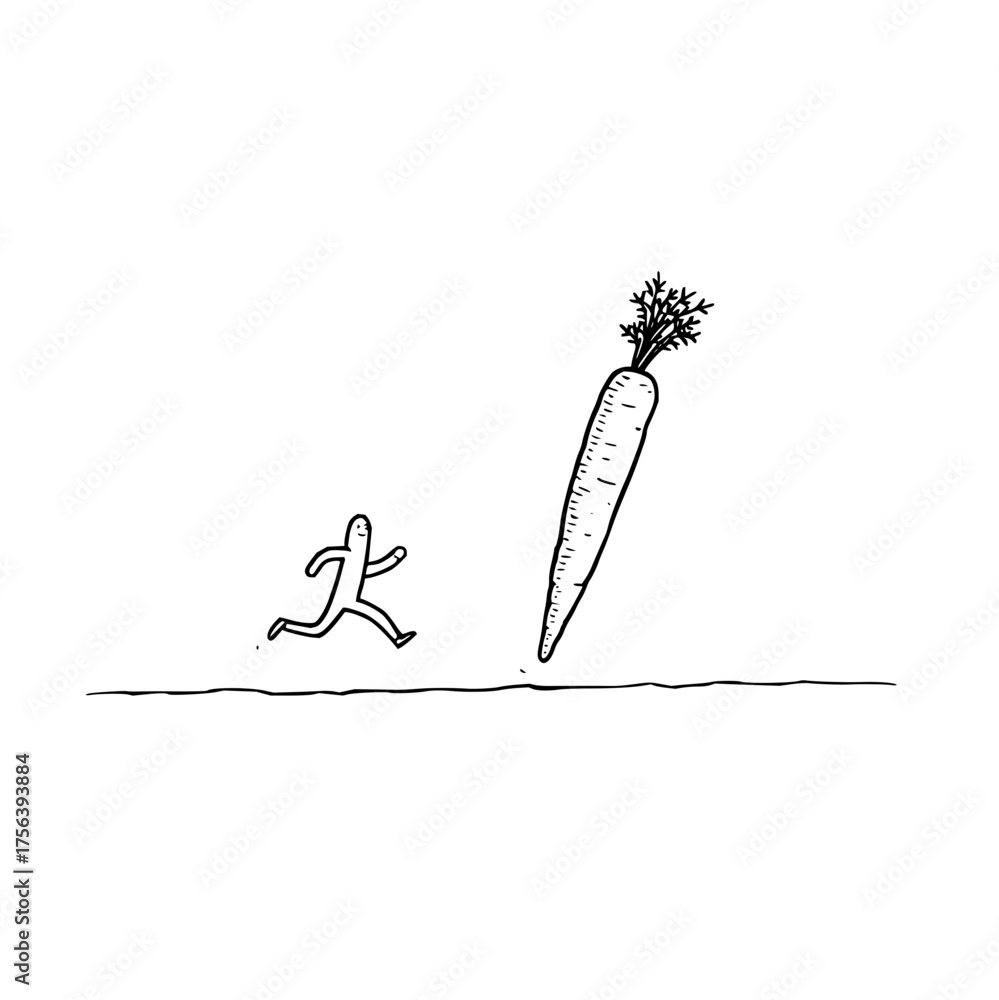 Stock-Vektorgrafik „Cartoon illustration of a stick figure running away ...